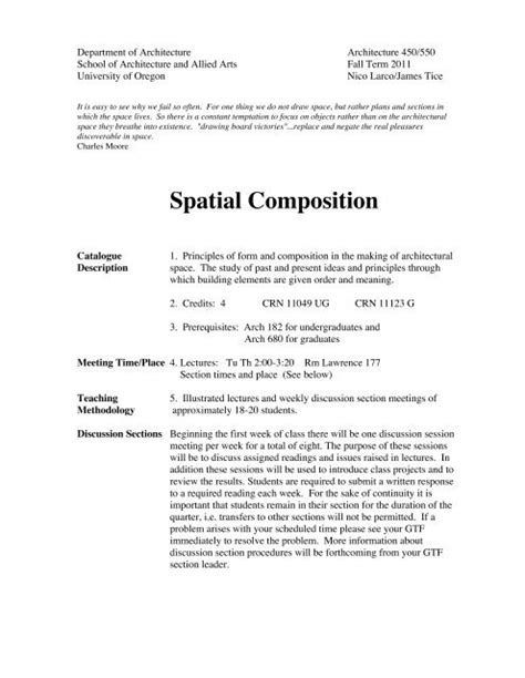 Arch 4550 Spatial Composition Department Of Architecture