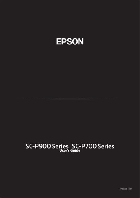 User Manual Epson Surecolor Sc P English Pages