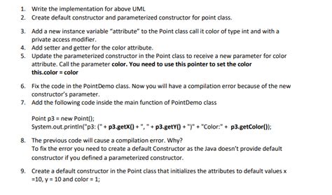 Solved Program2 Package Point Pointdemo X Int Y Int