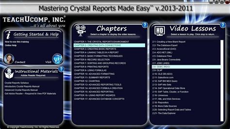 Mastering Crystal Reports Made Easy Digital Edition Online Download Teachucomp Inc