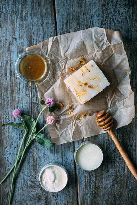 Natural Skincare Products On The Rustic Wooden Table By Stocksy