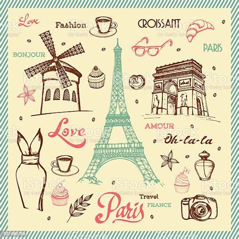 파리 수작업 일러스트를 Eiffel Tower 2015년에 대한 스톡 벡터 아트 및 기타 이미지 2015년 건축 고풍스런