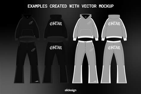 Streetwear Flared Tracksuit Vector Mockup Streetwear And Fashion Tech
