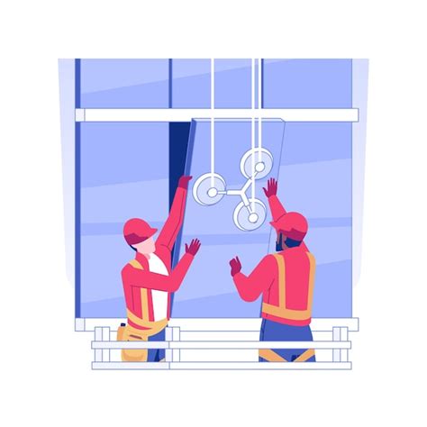 Premium Vector Outdoor Windows Installation Isolated Concept Vector Illustration