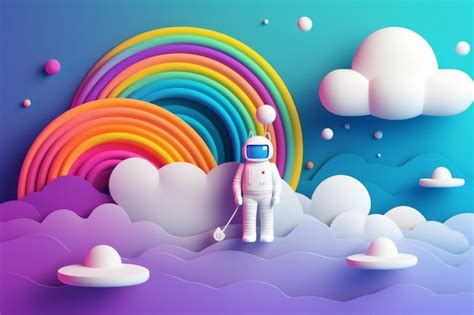 Premium Ai Image An Illustration Of A Robot With A Rainbow In The