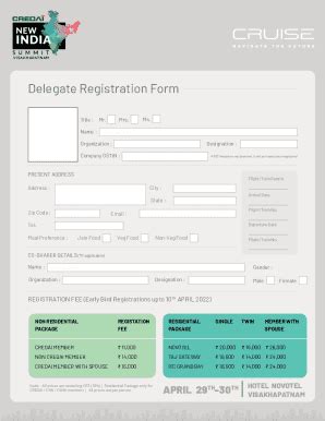 Fillable Online Delegate Registration Form For New India Summit 2022 In