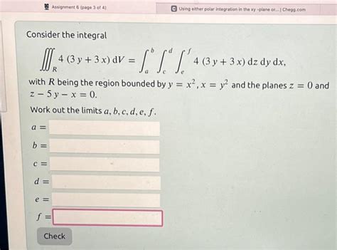 Solved Consider The Integral Chegg