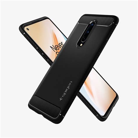 ACS00826 - OnePlus 8 Rugged Armor Case in Matte Black showing the back ...