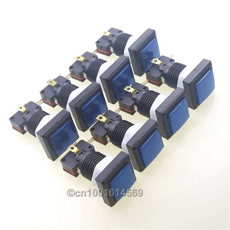 New Pcs Mm V Arcade LED Push Buttons Square LED Illuminate Push Button For Arcade Bundle