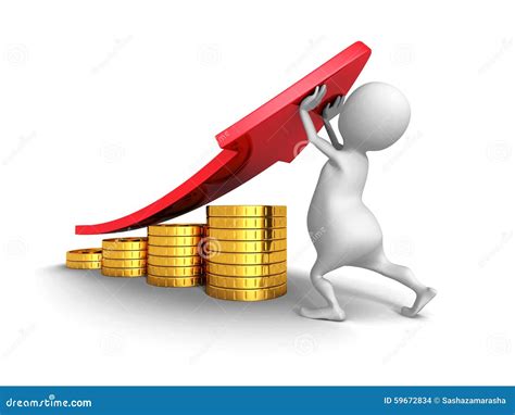 White 3d Man And Successful Business Golden Coins Bar Graph Stock