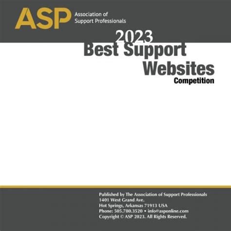 2023 ASP Best Support Websites Entry ASP