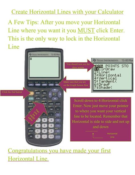 create a horizontal line using your graphing calculator pdf