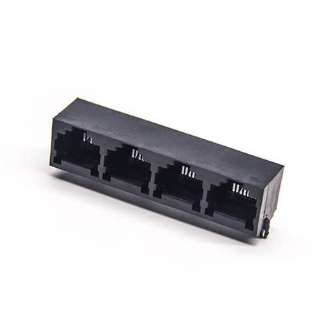 RJ Multiple Port Connectors Unshielded Black Plastic P C