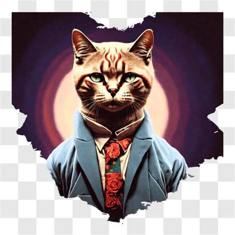 Descarga Gato a la Moda en un Elegante Traje y Corbata PNG En Línea Creative Fabrica