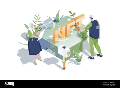 Nft Technology Web Concept In 3d Isometric Design People Create