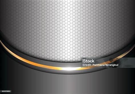 개요 실버 골드 라인 곡선 육각 메쉬 디자인 현대 럭셔리 배경 텍스처 벡터 일러스트 금속에 대한 스톡 벡터 아트 및 기타 이미지