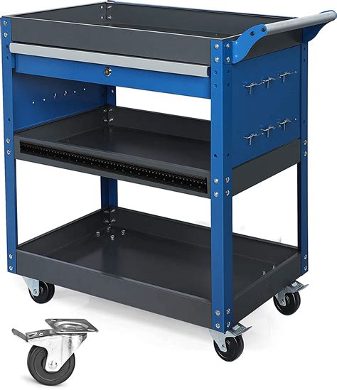 3 Tier Rolling Tool Cart 440 Lbs Capacity With Drawers Desertcart