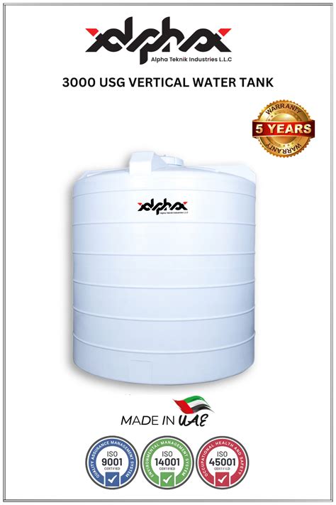 3000 Us Gallon 11400 Liters Vertical Polyethylene Water Tank
