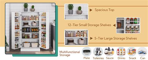 Yusong 47 Kitchen Pantry Storage Cabinet With Doors And