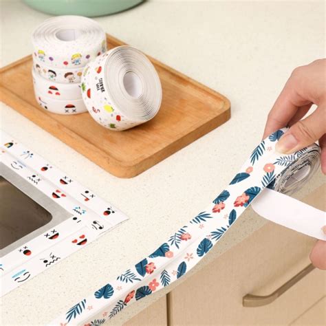 เทปยางกันน้ำ สติ๊กเกอร์กันน้ำ เทปกาวกันน้ำ ยาว 1 เมตร ติดขอบอ่าง ชักโครก ห้องน้ำ ห้องครัว Oho