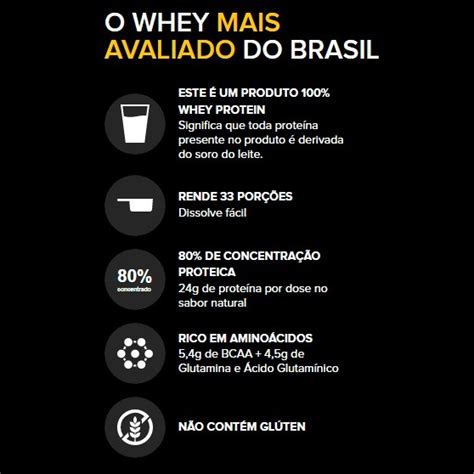 100 Whey Protein Concentrado 80 Proteína Pacote 1kg Growth