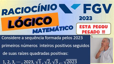 Fgv 2023 RaciocÍnio LÓgico MatemÁtico Agenersa Analista TÉcnico Prova 1