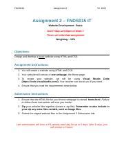Create A Basic Website Using HTML And CSS FNDS Assignment Course Hero