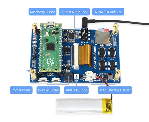 Overall Evaluation Board Designed For Raspberry Pi Pico Misc Onboard Components Ws