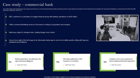 Data Lineage Methods Case Study Commercial Bank Icons PDF