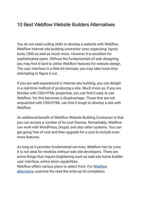 Best Website Builder Webflow And Webflow Alternatives By Milleremma90 Issuu