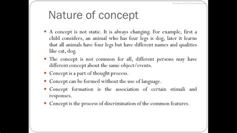 Meaning Nature And Steps Of Concept Formation Youtube