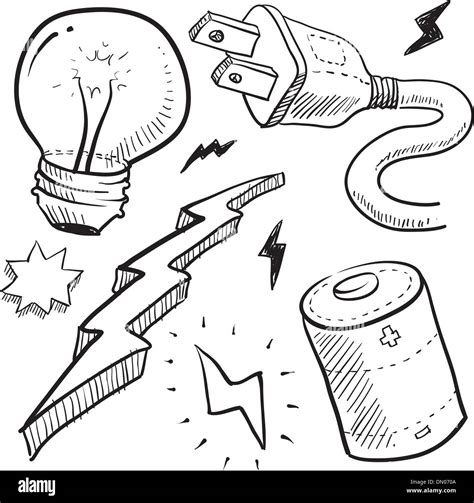 Electricity Objects Sketch Stock Vector Image And Art Alamy