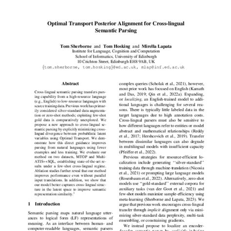 Optimal Transport Posterior Alignment For Cross Lingual Semantic