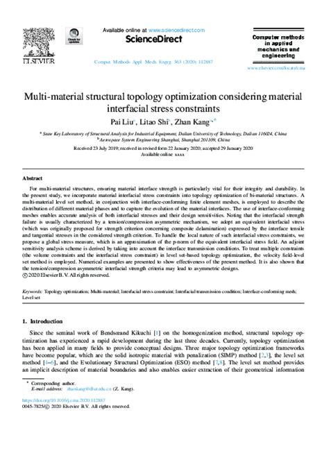Pdf Multimaterial Structural Topology Optimization With A Generalized