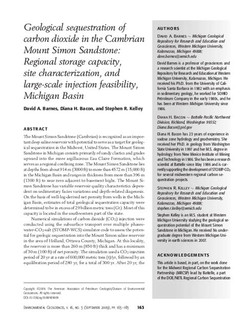 Pdf Geological Sequestration Of Carbon Dioxide In Depleted Gas Reservoirs