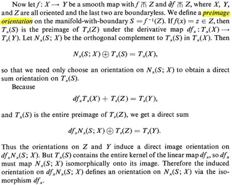 Manifolds Definition Of The Preimage Orientation Mathematics Stack