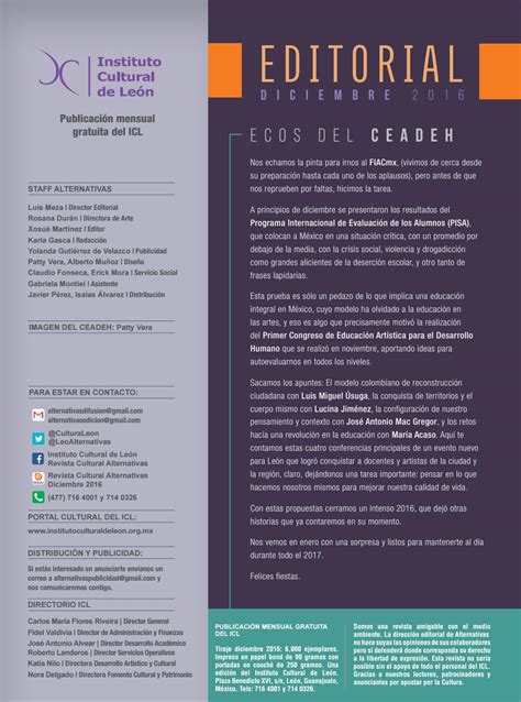 Revista Cultural Alternativas N79 Diciembre 2016 By Revista Cultural
