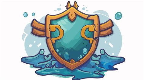 A Cartoon Illustration Of A Shield With A Blue Shield And The Words The