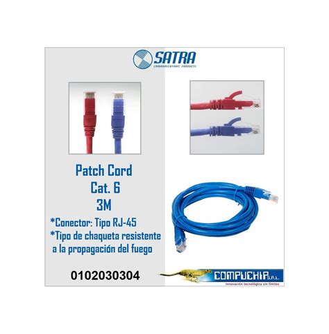 Patch Cord Utp Cat 6 Satra 3 Metros