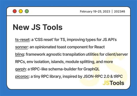 Jstools Weekly — 20238 Ts Reset A ‘css Reset For Ts Improving Js Types Dev Community