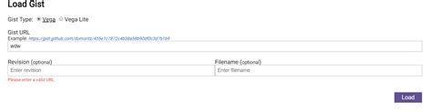 Gist Validation Issue Vega Editor GitHub
