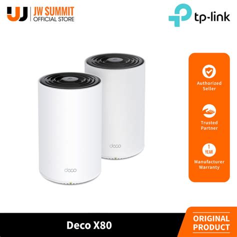 TP Link Deco X80 AX6000 Dual Band Mesh WiFi 6 System 1 Pack 2 Pack