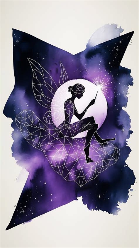 Female Figure Ink Magical Art Design Illustration Stock Vector