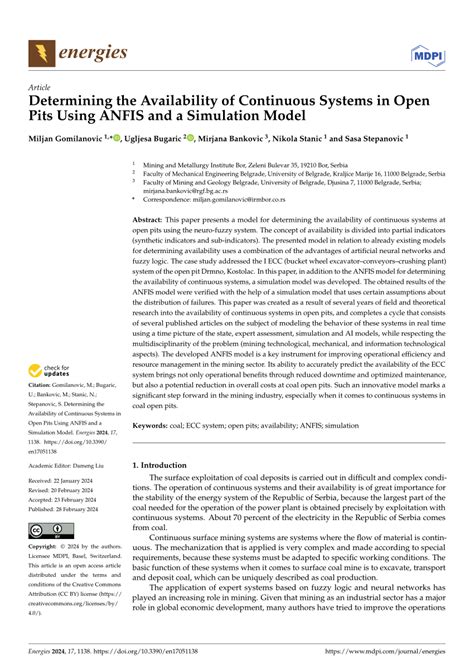 pdf determining the availability of continuous systems in open pits