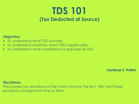Tds 101