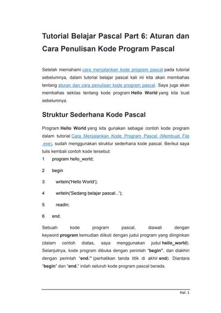 Part 6 Aturan Dan Penulisan Kode Program Pdf