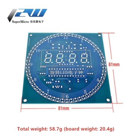 Led Kijelző Riasztás Forgó Elektronikus Óra Diy Kit Fényszabályzó