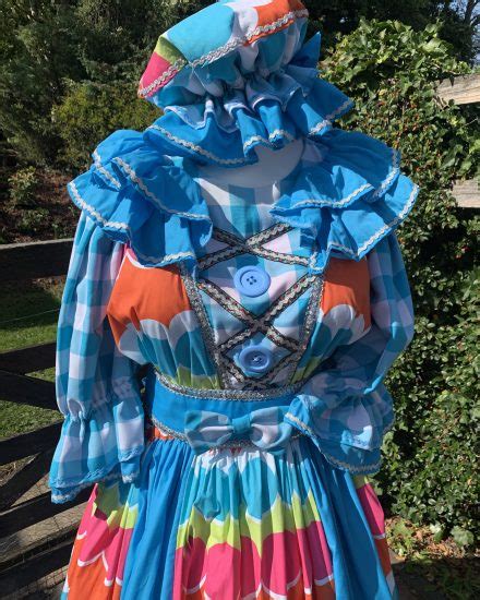 Masquerade Blue Gingham Pantomime Dame Costume To Hire Pantomime Costumes