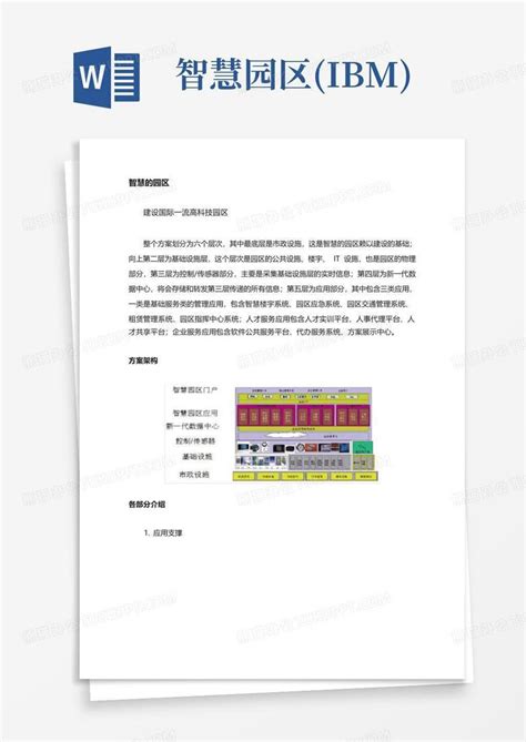 智慧园区 Ibm Word模板下载 编号lvmdnapv 熊猫办公