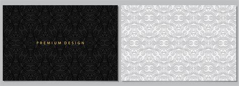 트렌디 한 배너 커버 디자인 흑백 세트 수평 벡터 템플릿 기하학적 볼륨 볼록 민족 3d 패턴 0명에 대한 스톡 벡터 아트 및 기타 이미지 Istock